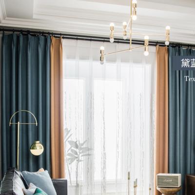 China Hot selling Wholesale Popular European color contrast design blackout curtain for the living room luxury for sale