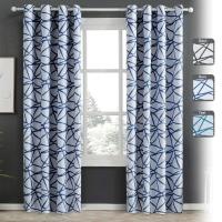 China Hot selling Amazon Best Selling Modern ice crackle stripe print Fancy Design living room bedroom curtains for sale