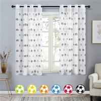 China Hot selling Amazon Best Seller Children Prefer Football Embroidered Window Screen Light Multi-color Curtain for sale