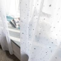 China Hot selling Popular Silver-Stamped Gold Star Design Fancy Children's Room Decoration Highly Blackout Curtain for sale