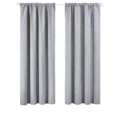 China Hot selling Modern Simple Linen Textile Minimalist Coated Blackout Curtain For Hotel Bedroom Living Room for sale