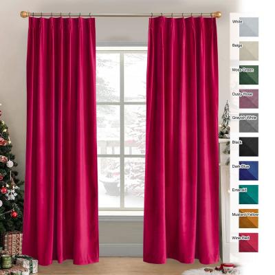 China Hot selling hot selling modern pure velvet blackout window curtain cloth for family for sale