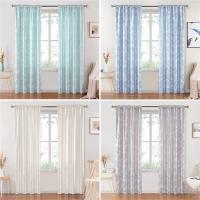 China Hot selling High quality Leaf jacquard floral ready made curtains blackout for home for sale
