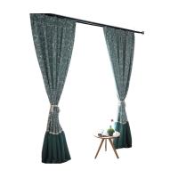 China Wholesale Banana leaf vintage American country jacquard high shading cotton linen curtain for sale