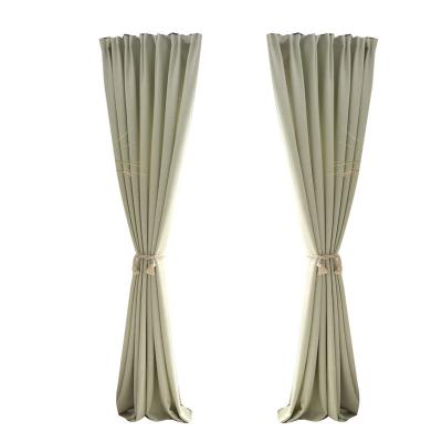 China Wholesale Nordic solid color modern simple thickened cotton curtain for sale