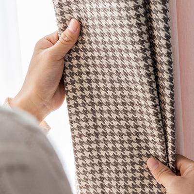 China Wholesale Baby velvet thousand bird lattice splicing curtain girl room pink bedroom curtain solid color for sale