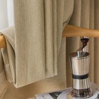 China Wholesale Simple geometric pattern Japanese modern shading thickened cotton linen curtain for sale