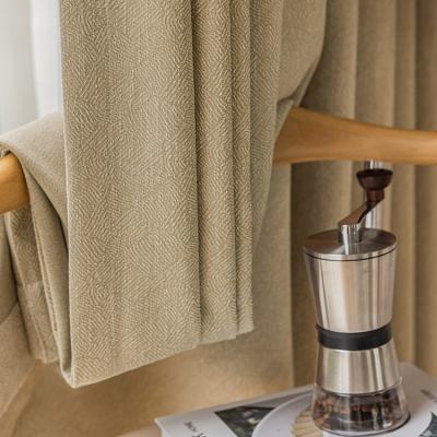 China Wholesale Simple geometric pattern Japanese modern shading thickened cotton linen curtain for sale