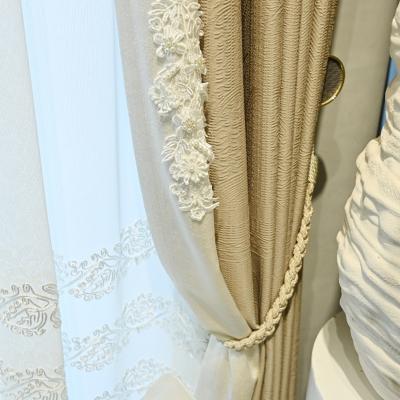 China Good sale French palace luxury modern Baroque heavy industry jacquard lace lace patchwork curtains for sale