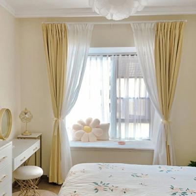 China Good sale Nordic solid color modern simple thickened cotton curtain for sale