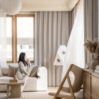 China Good sale Double sided Chenille curtain with vertical bar texture thickened in cream color for sale