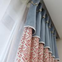 China Good sale Rayon jacquard American curtain curtain in cotton and hemp fabric for sale