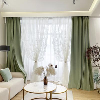 China Good sale French luxury lace Australian plush curtain thickened shading for sale