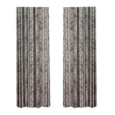 China Good sale Pastoral modern dark pattern yarn-dyed three-dimensional jacquard curtain for sale