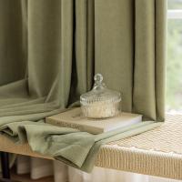 China Good sale Chenille herringbone modern simple solid color bay window curtain for sale