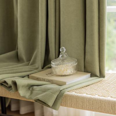 China Good sale Chenille herringbone modern simple solid color bay window curtain for sale