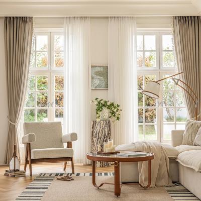 China Good sale Rayon French luxury modern retro Baroque heavy industry jacquard splicing lace curtain for sale