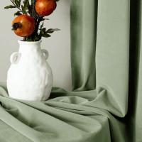 China Good sale  sable  color velvet luxury flannel modern simple solid blackout curtain for sale