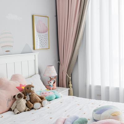 China Good sale Baby girl velvet thousand bird lattice cartoon curtain blackout for sale