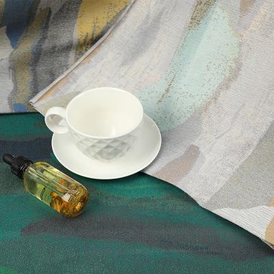 China Good quality European Style Simple Chenille Jacquard Retro Curtain Fabric for sale