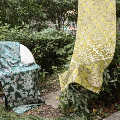 China Good quality Luxury modern European style Damascus imitation silk satin jacquard yarn-dyed curtain fabric for sale