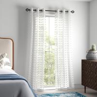 China Stereoscopic Cut Flower White Curtain Window  Vintage Polka Dot Window Quality Sheer Curtain Fabric for sale