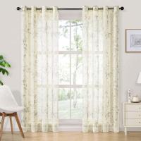 China Modern Aesthetic Lily Printing Sheer Curtain Fabric Living Room Bedroom High-Quality Luxury Sheer Curtains for sale