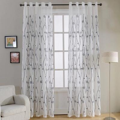 China Butterfly Orchid Translucent Sheer Window  Living Room Bedroom Gorgeous Luxury Tulle Sheer Curtain Fabric for sale