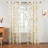 China Beautiful Floral Tulle Aesthetic Sheer Curtains for the Living Room Bedroom Window Curtains for sale
