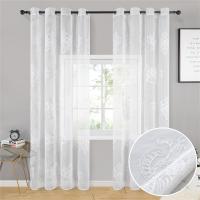 China Pure Embroidery Sheer White Curtains for the Living Room European Tulle Translucent Sheer Curtain Fabric for sale