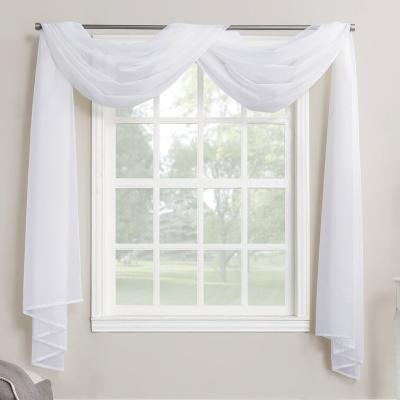 China High Quality White Sheer Curtain Fabric Fairy Balcony Living Room Translucent Curtains Solid Color Pure Curtains for sale