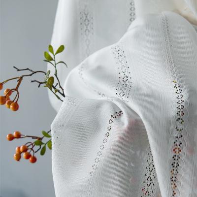 China New Arrival Fashion Solid Color Window Sheer Curtain White Chiffon Curtain For Living Room for sale
