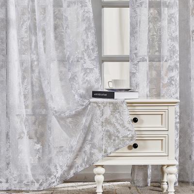 China Factory Color Snowflake Bedroom Window Living Room Sheer Curtains & Drapes for sale