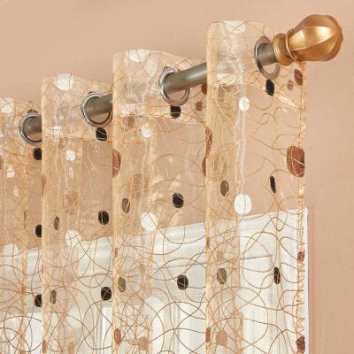 China Wholesale Factory Fancy Window Sheer Voile Fabric Lace Home Curtains Living Room for sale