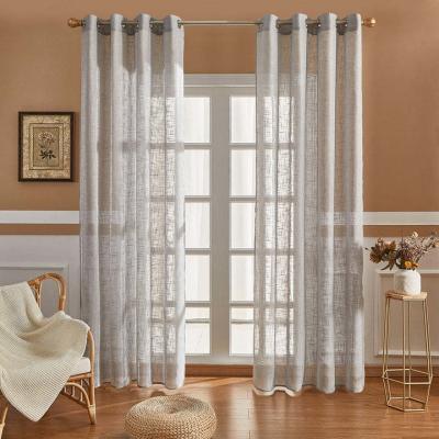China Factory Solid Color Snowflake Warp Knitting Yarn Bedroom Window Living Room Sheer Curtain for sale