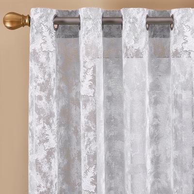China Decorative Beads Solid Color Snowflake Warp Knitting Yarn Living Room Sheer Curtain Sheer for sale
