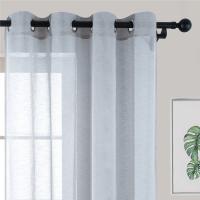 China Wholesale Hot-Selling European Soft Modern Flax Breathe-free Multi-color Sheer Curtain for living room for sale