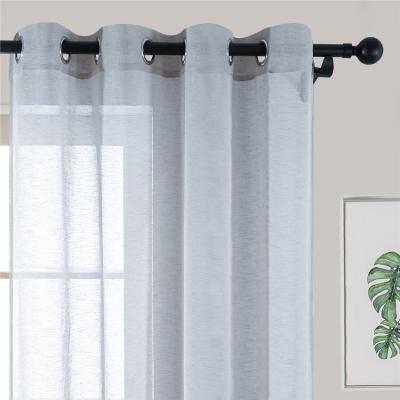 China Wholesale Hot-Selling European Soft Modern Flax Breathe-free Multi-color Sheer Curtain for living room for sale