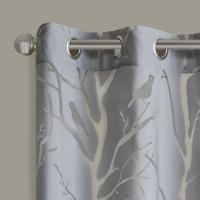 China Hot selling Ready made factory foreign trade white bird branch sheer curtain for bay window living room for sale