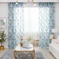 China Hot selling Hot Design Classic Environmental Style Tropical Plant Printed Sheer Curtain for Bedroom for sale