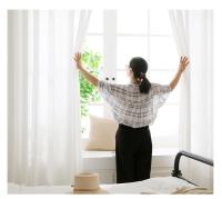 China Good sale Modern simple window screen wholesale day velvet transparent curtain white for sale