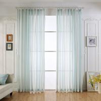 China Good sale Cotton slub yarn light green fashion transparent window screen for sale