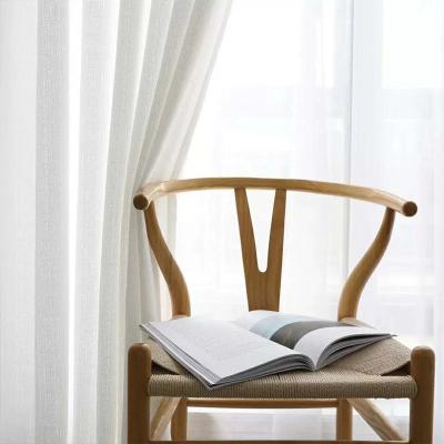 China Good sale Pure color plain color window gauze Simple modern thickened linen finished translucent linen curtain gauze for sale