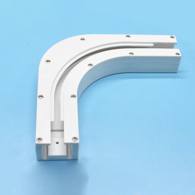 China Plastic+Aluminum Motorized Electric Curtain Track 90 Degree To Complete The Barge Connector for sale