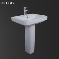 China Durable Cloakroom Pedestal Basin Square 30 Inch Wide Pedestal Sink for sale