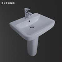 China Durable Cloakroom Pedestal Basin Square 30 Inch Wide Pedestal Sink for sale
