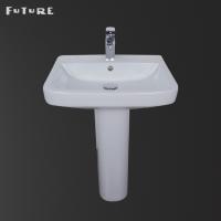 China Durable Cloakroom Pedestal Basin Square 30 Inch Wide Pedestal Sink for sale