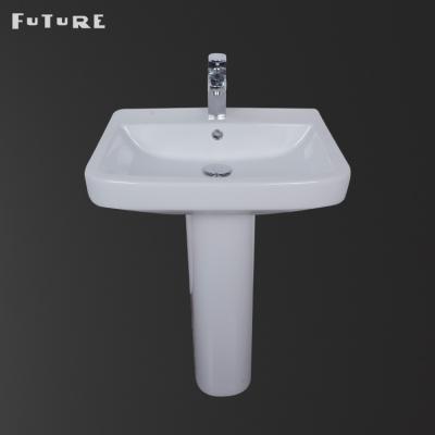 China Durable Cloakroom Pedestal Basin Square 30 Inch Wide Pedestal Sink for sale