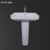 China Durable Cloakroom Pedestal Basin Square 30 Inch Wide Pedestal Sink for sale