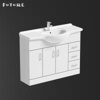 China 850*475*230mm Bathroom Wash Basin Cabinet White Freestanding Vanity Unit for sale